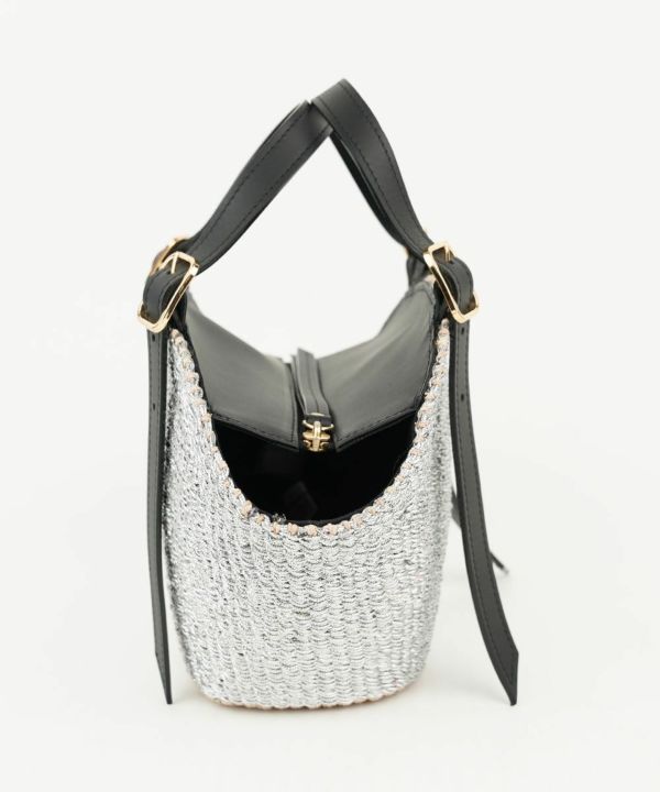 VIOLAd'ORO(ヴィオラドーロ)アバカ製 メタリックトートバッグ MIRO